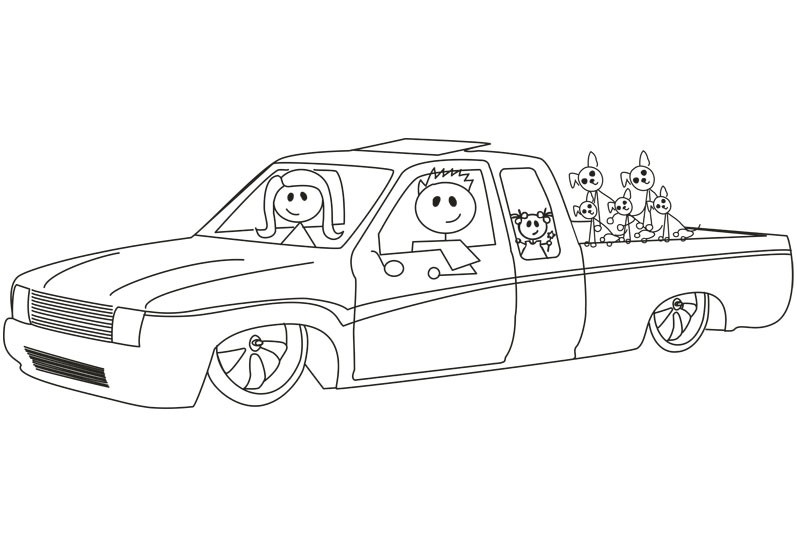 lowrider trucks coloring pages