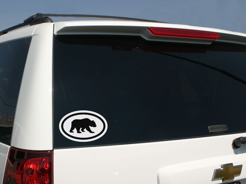 Bear Oval Car Sticker - Bear Oval Decal | Familystickers.com