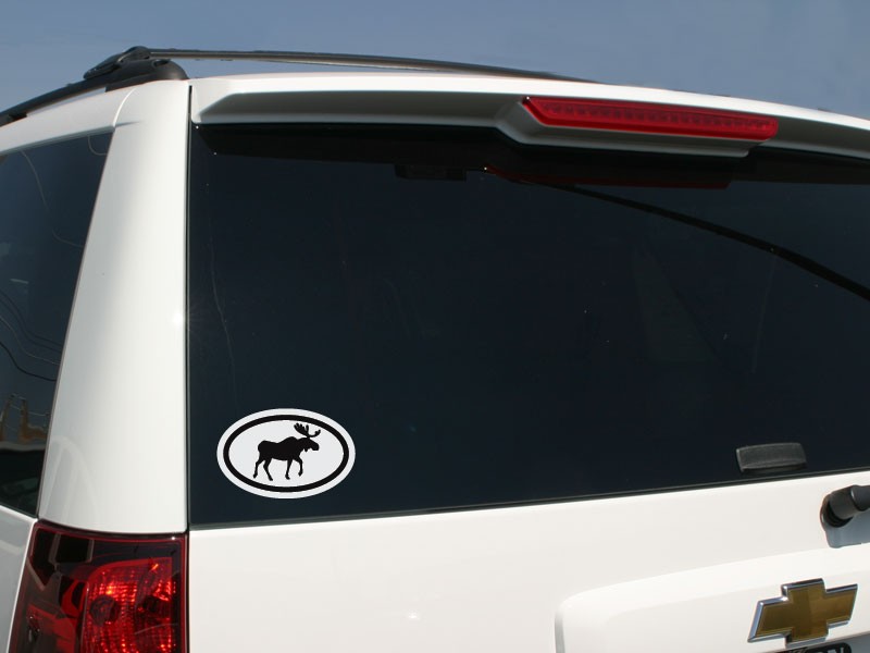 Moose Oval Car Sticker - Moose Oval Decal | Familystickers.com