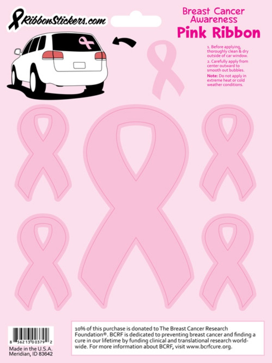 Pink Ribbon Car Stickers