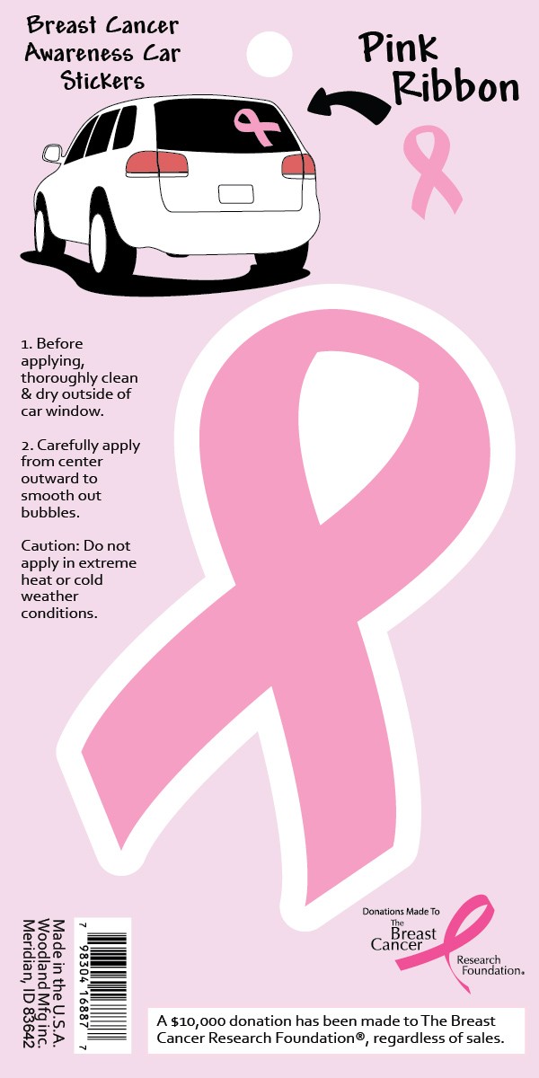 Pink Ribbon Car Stickers